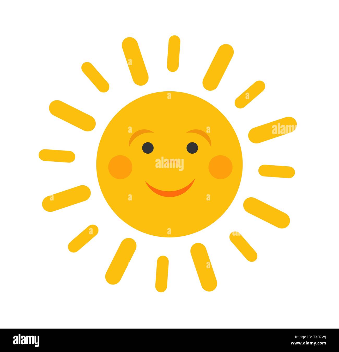 Smiling sun. Vector flat illustration Stock Vector Image & Art - Alamy