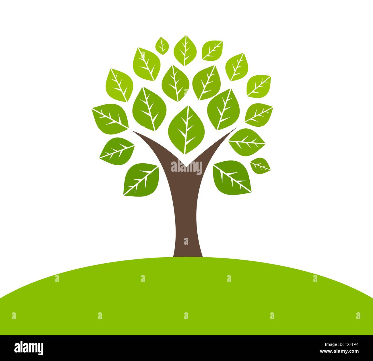 Tree with leaves symbol. Vector illustration Stock Vector Image & Art ...