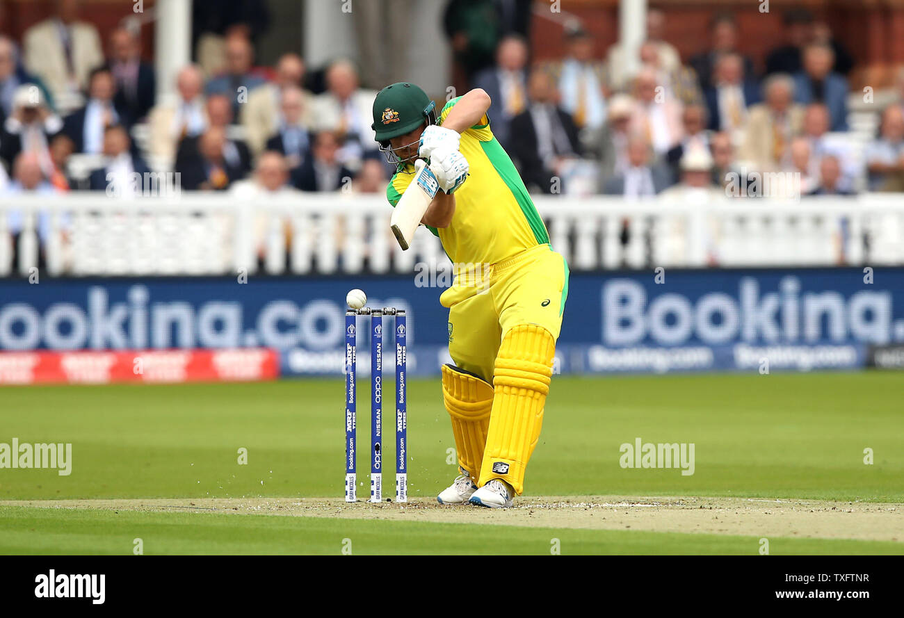 Australia's Aaron Finch during the ICC cricket World Cup group stage ...