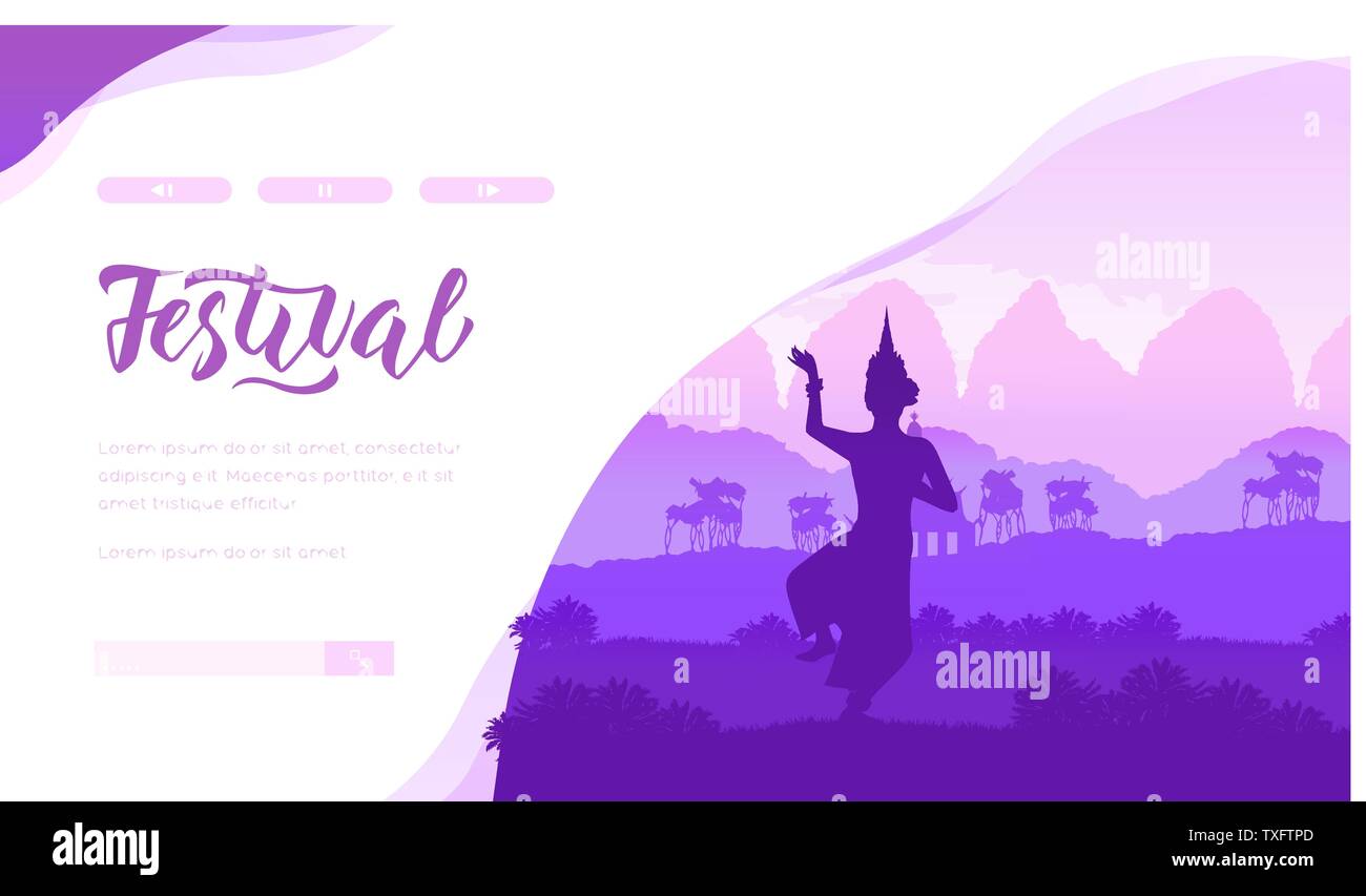 Indian festival vector landing page template. Asian culture exploration ...