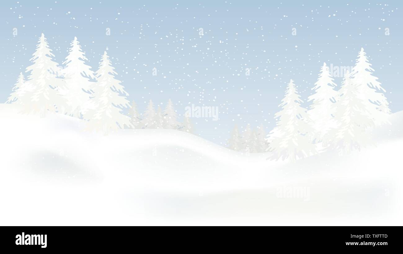 Beautiful panorama winter landscape with snow on the trees in the ...