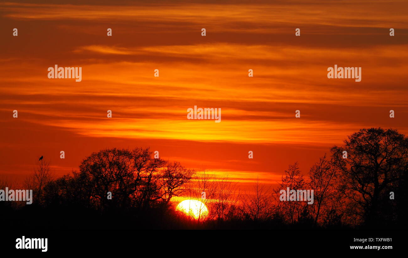 Vivid red sun setting hi-res stock photography and images - Alamy