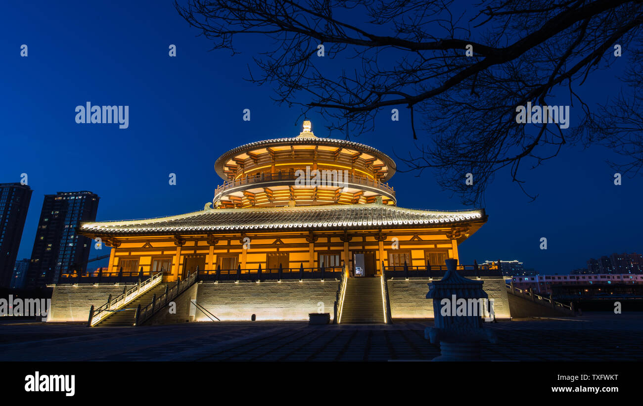 Night view of Mingtang Park, Datong Stock Photo - Alamy