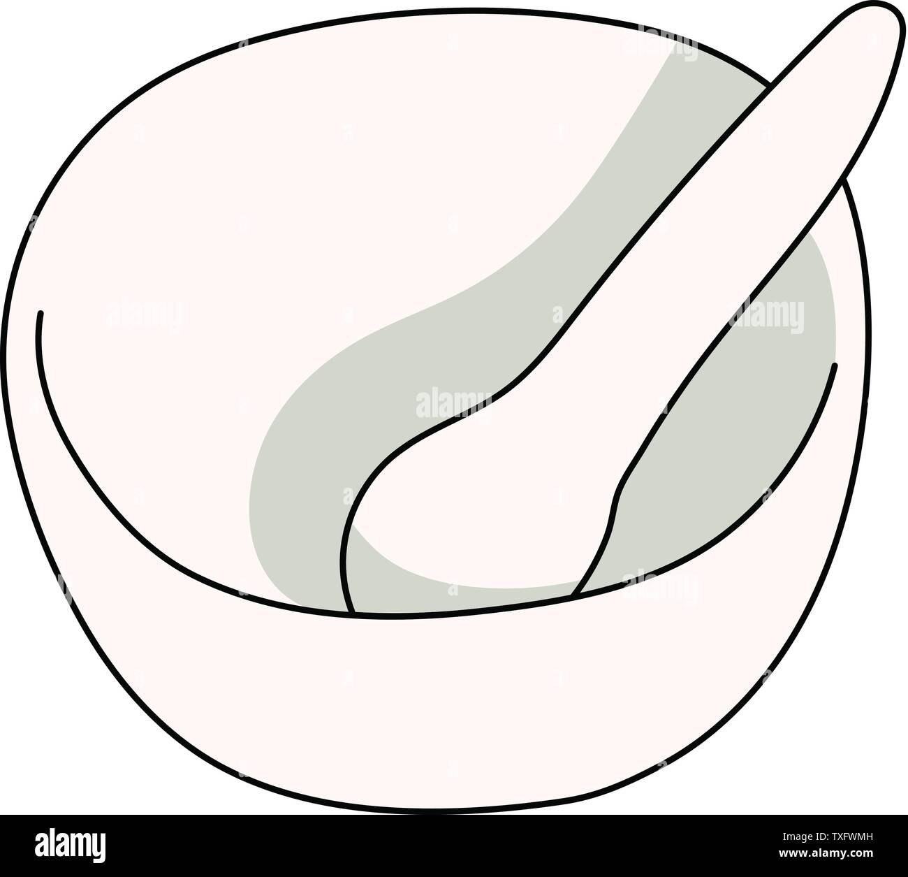 Cartoon Mortar isolated on white background. Adventure Items. Vector ...