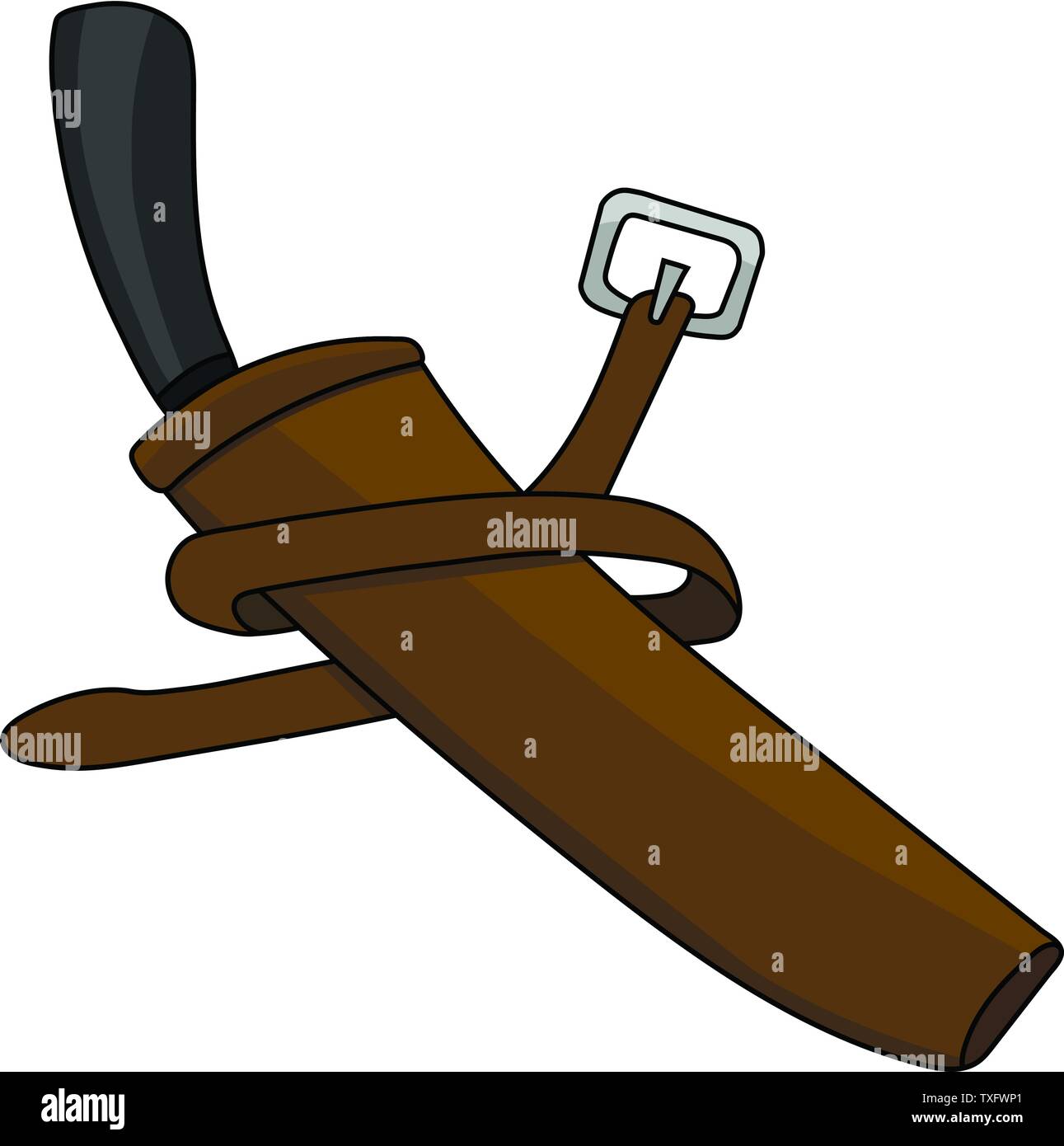 Cartoon Sword in Case with Belt isolated on white background. Medieval ...