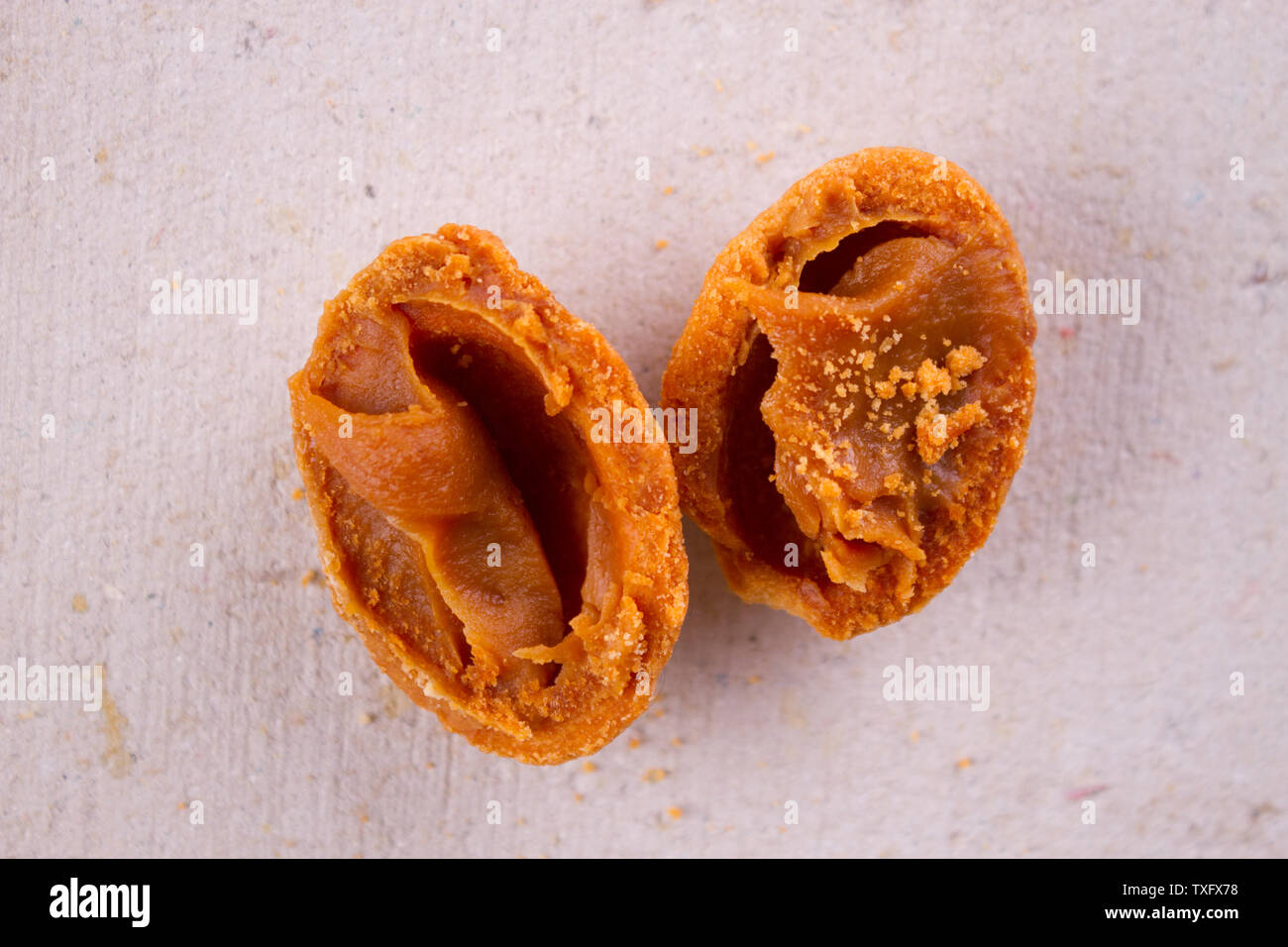 cookies with nutella in a shape of a nut Stock Photo - Alamy