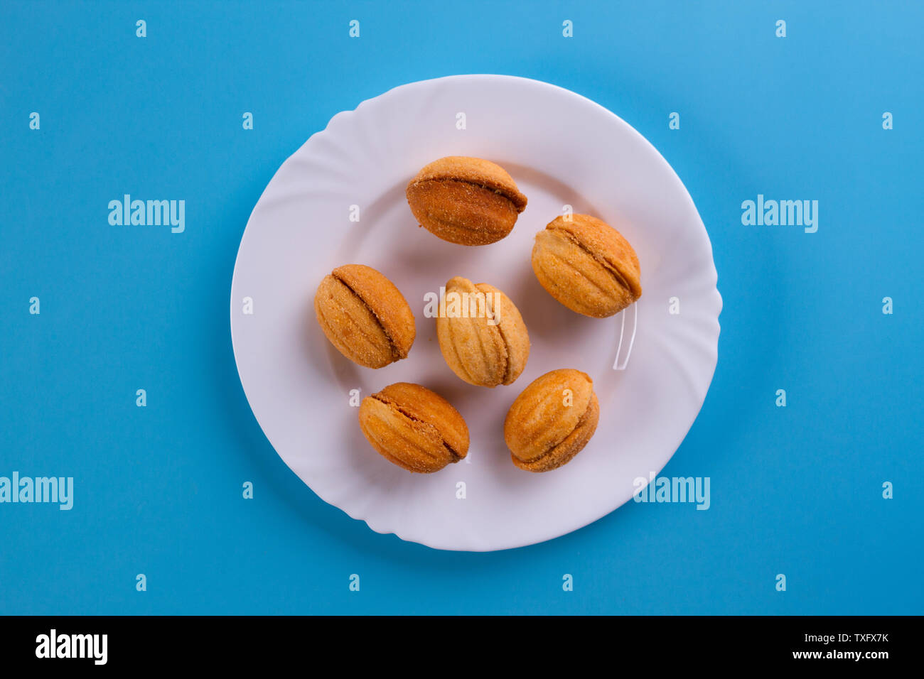 cookies with nutella in a shape of a nut Stock Photo - Alamy