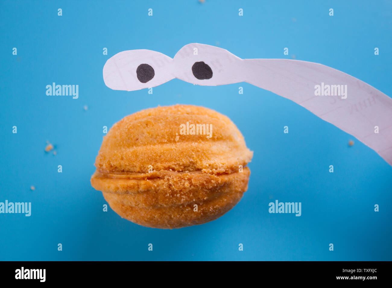 cookies with nutella in a shape of a nut Stock Photo - Alamy