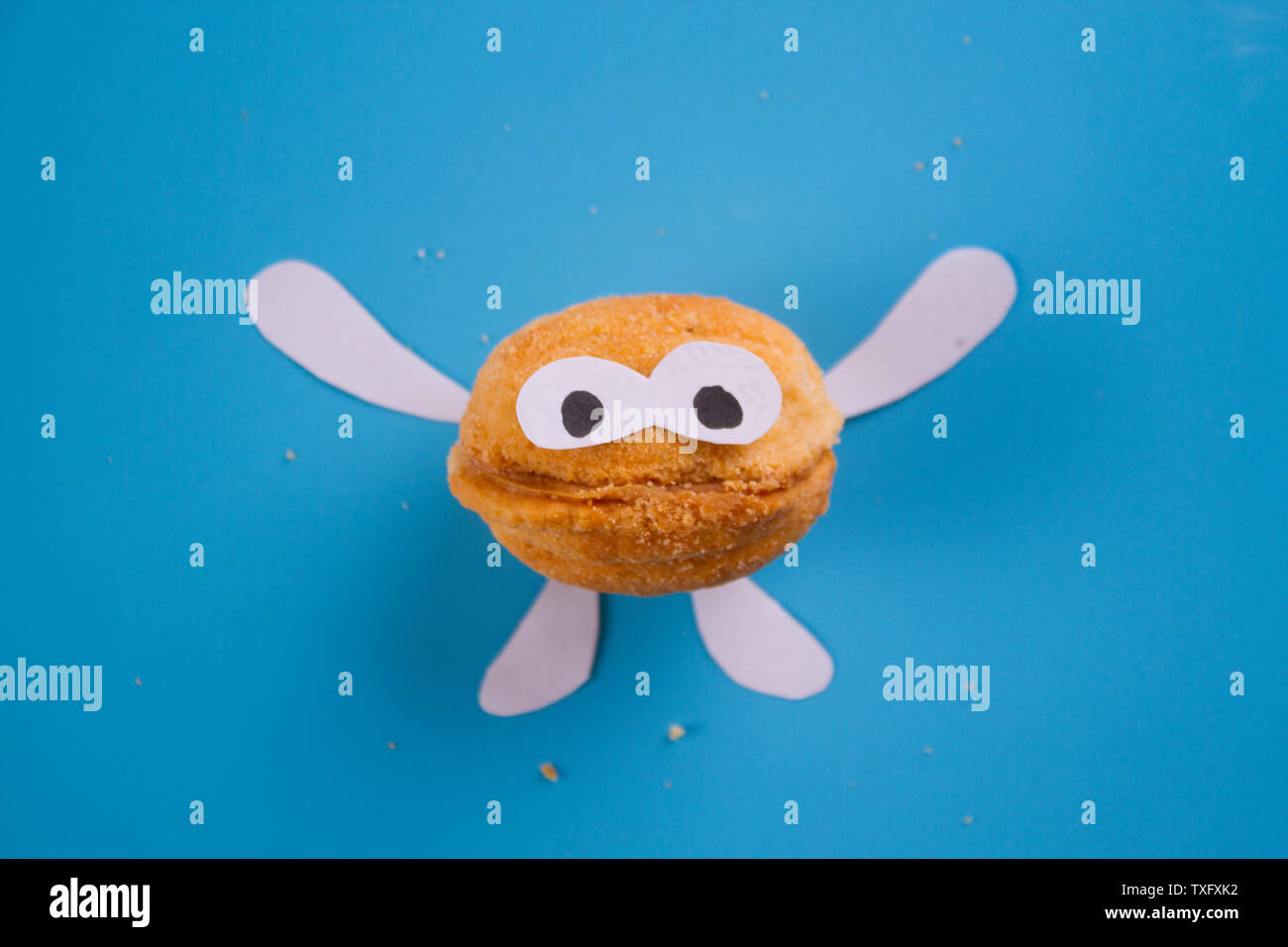 cookies with nutella in a shape of a nut Stock Photo - Alamy