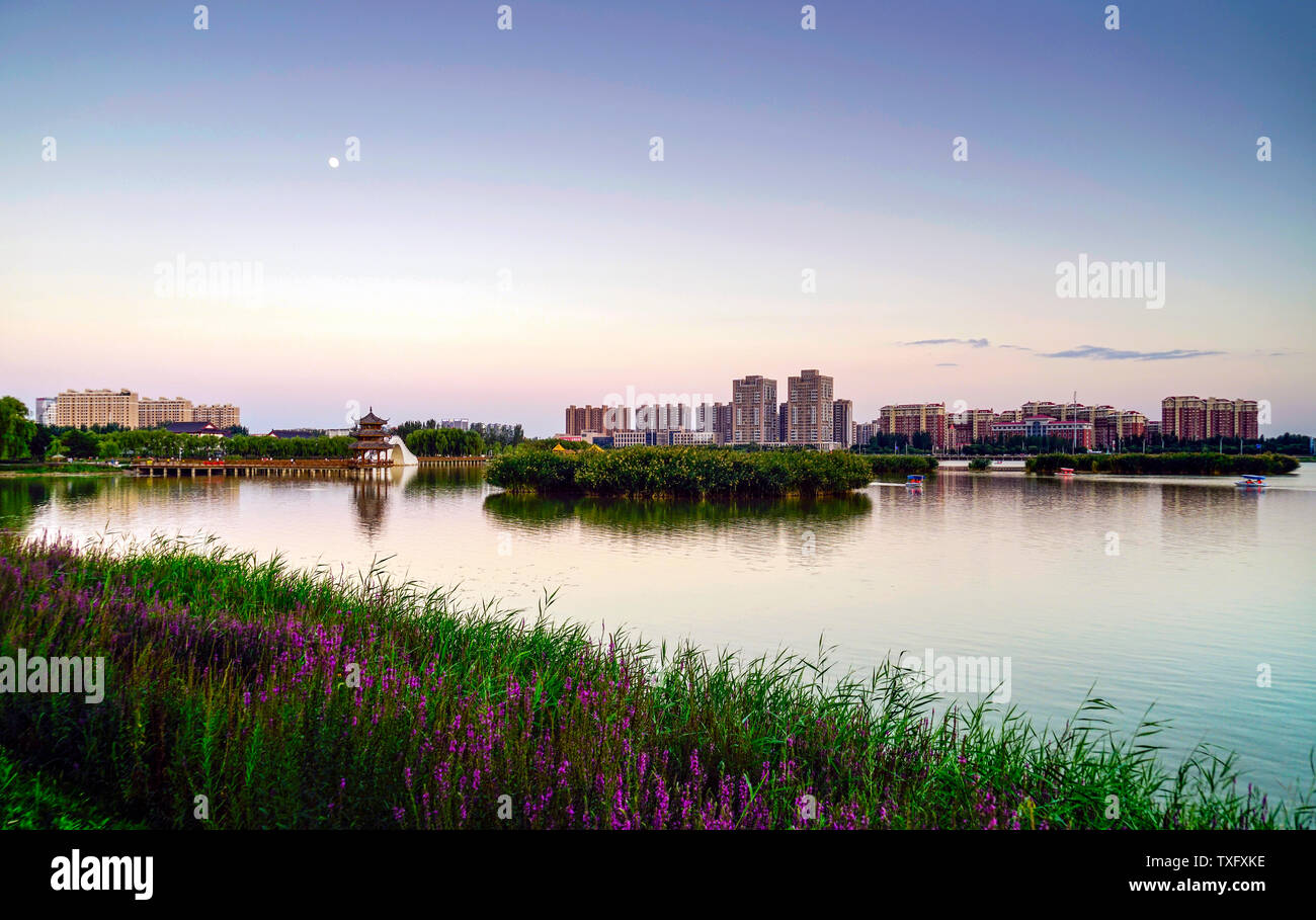 Architectural Scenery of Yinchuan City Stock Photo - Alamy