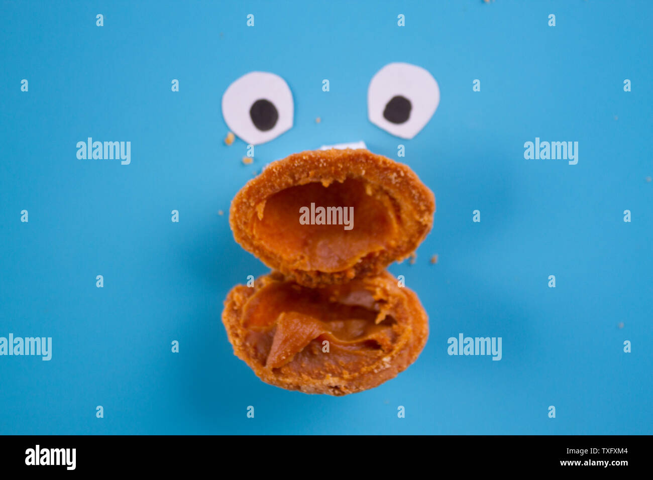 cookies with nutella in a shape of a nut Stock Photo - Alamy