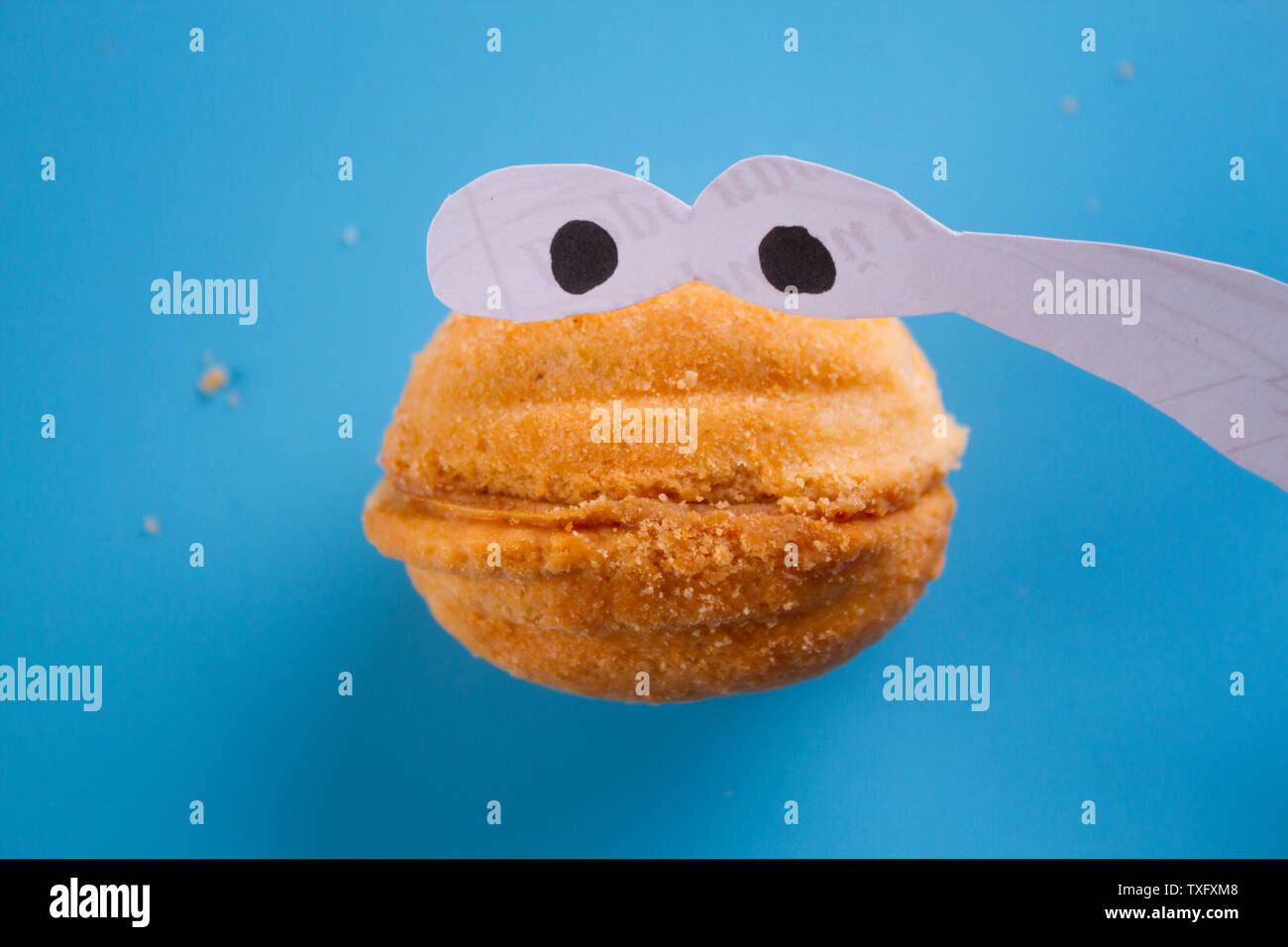 cookies with nutella in a shape of a nut Stock Photo - Alamy