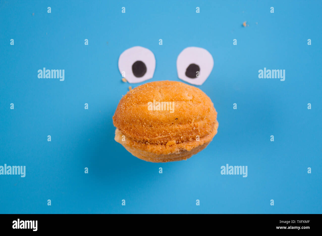 cookies with nutella in a shape of a nut Stock Photo - Alamy