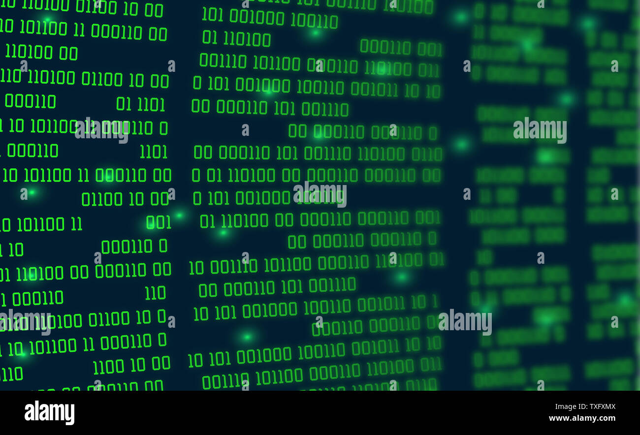 Digital Matrix Background Of Binary Code Data Flow In The Digital Age Binary Code Network