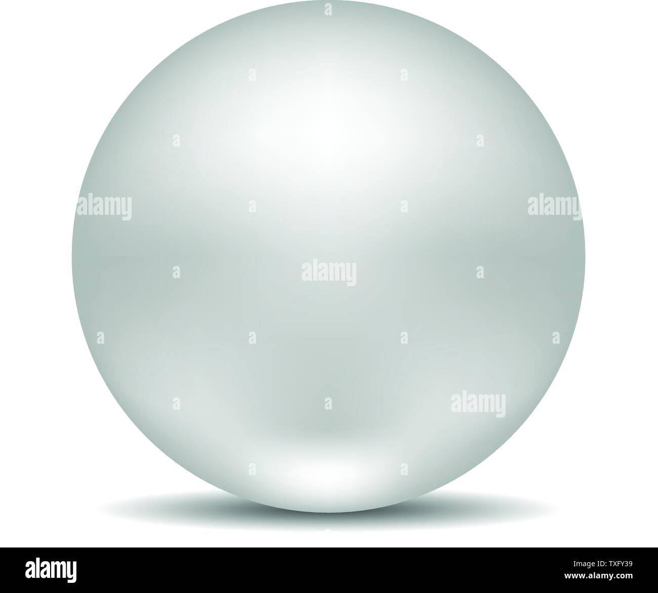 White Round Sphere or Ball. Realistic Pearl or Metall Ball isolated on ...
