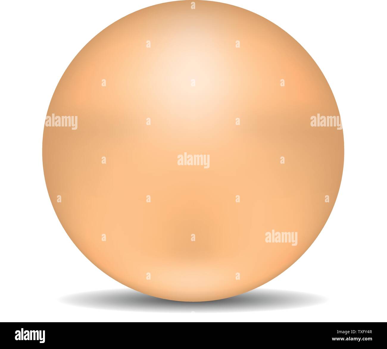 Beige Round Sphere or Ball. Realistic Pearl isolated on white ...