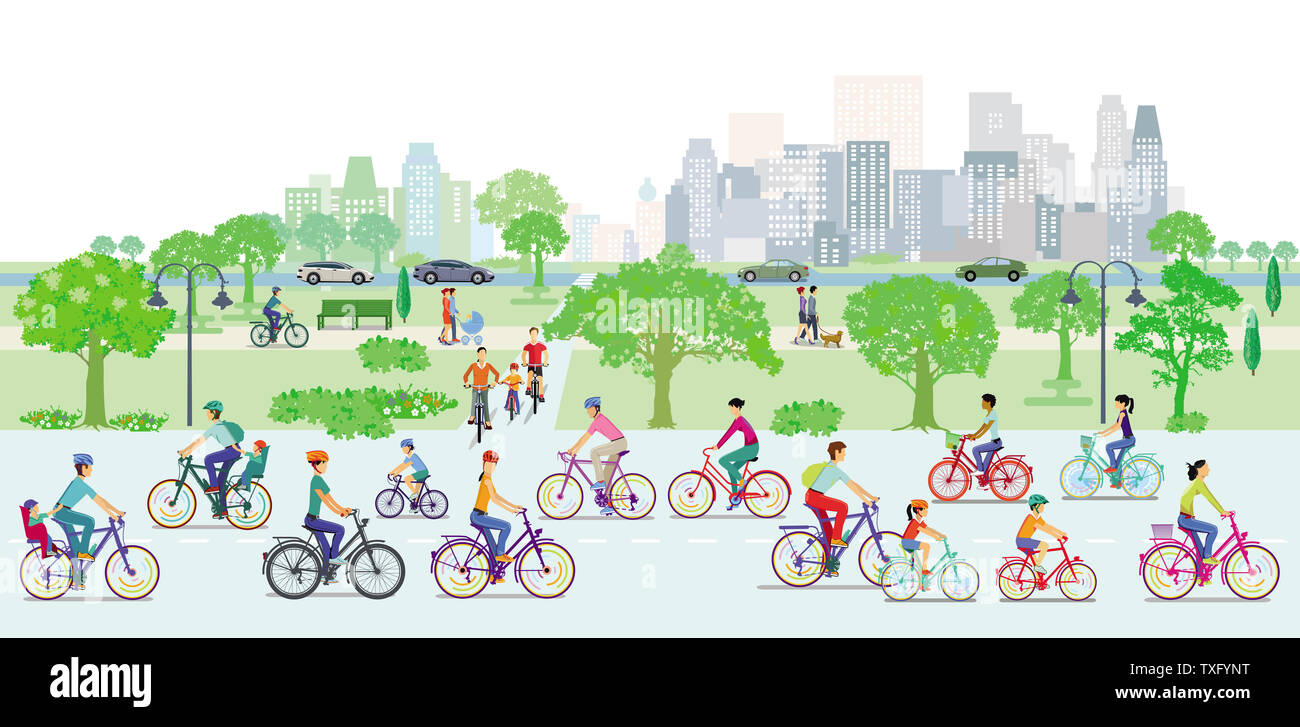 Cyclist on the bike path Stock Photo - Alamy