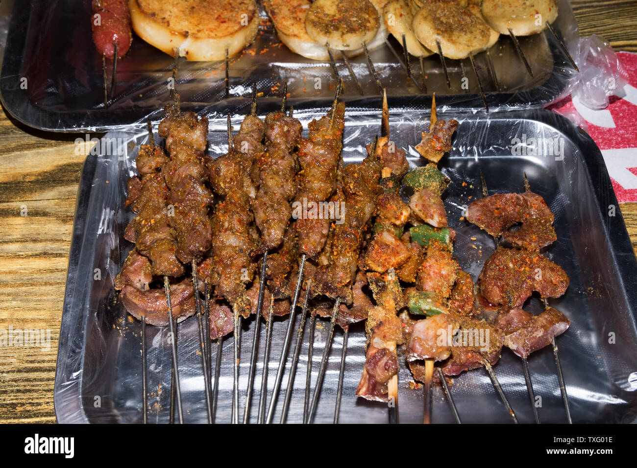 Barbecue lamb kebab Stock Photo - Alamy