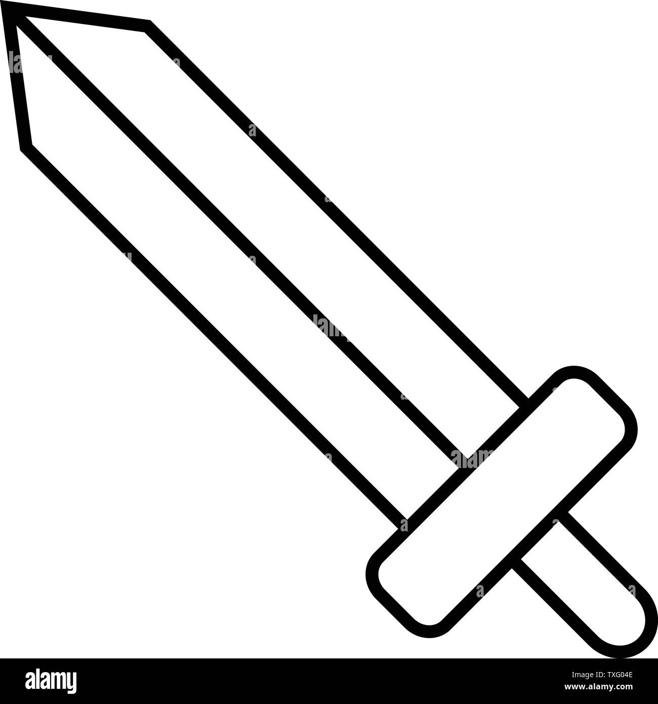Icon Outline Sword isolated on white background. Weapon Icon. Vector ...
