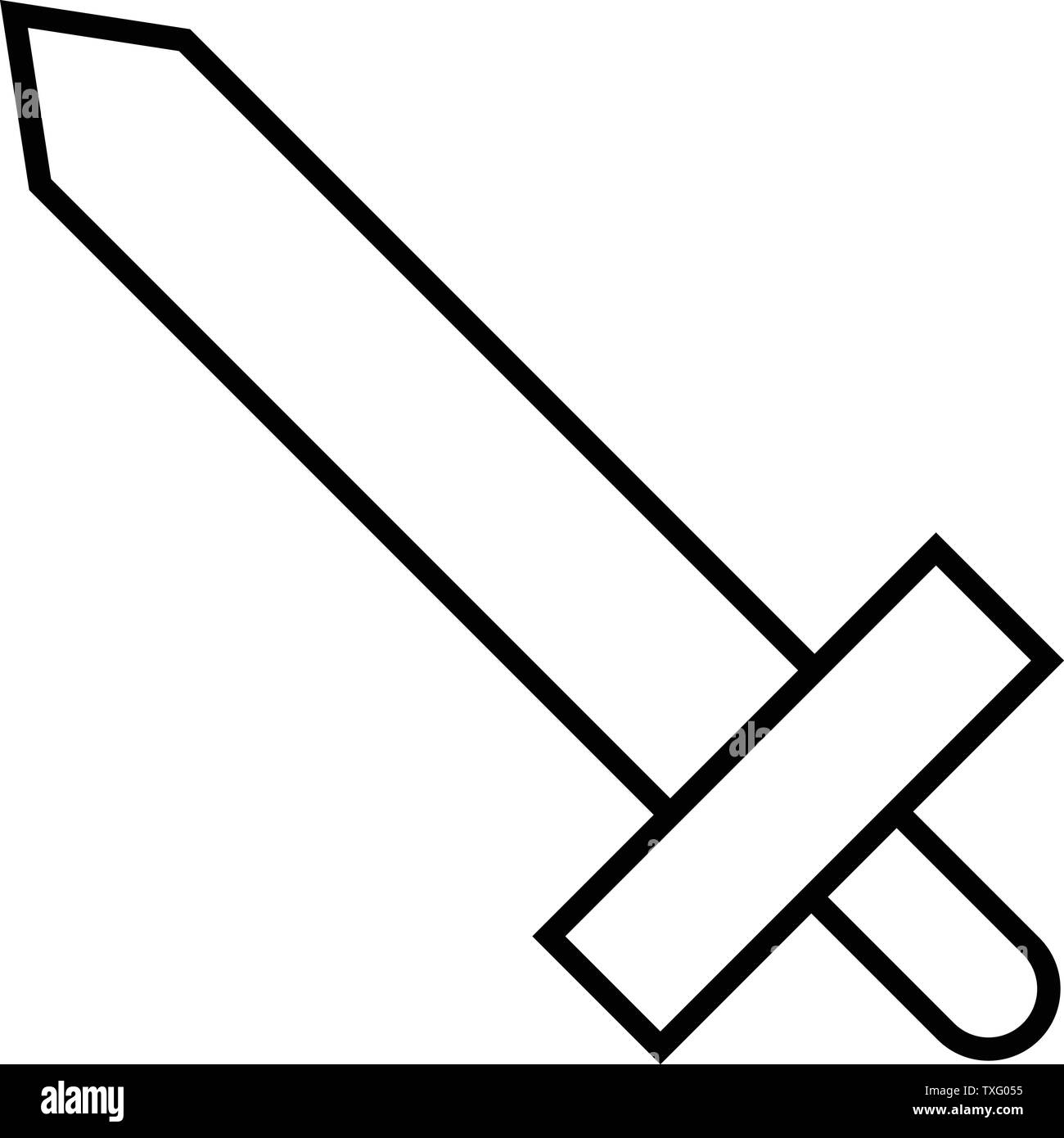 Icon Outline Sword isolated on white background. Weapon Icon. Vector ...