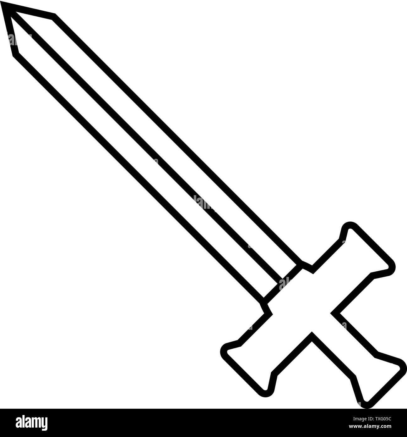 Icon Outline Sword isolated on white background. Weapon Icon. Vector ...