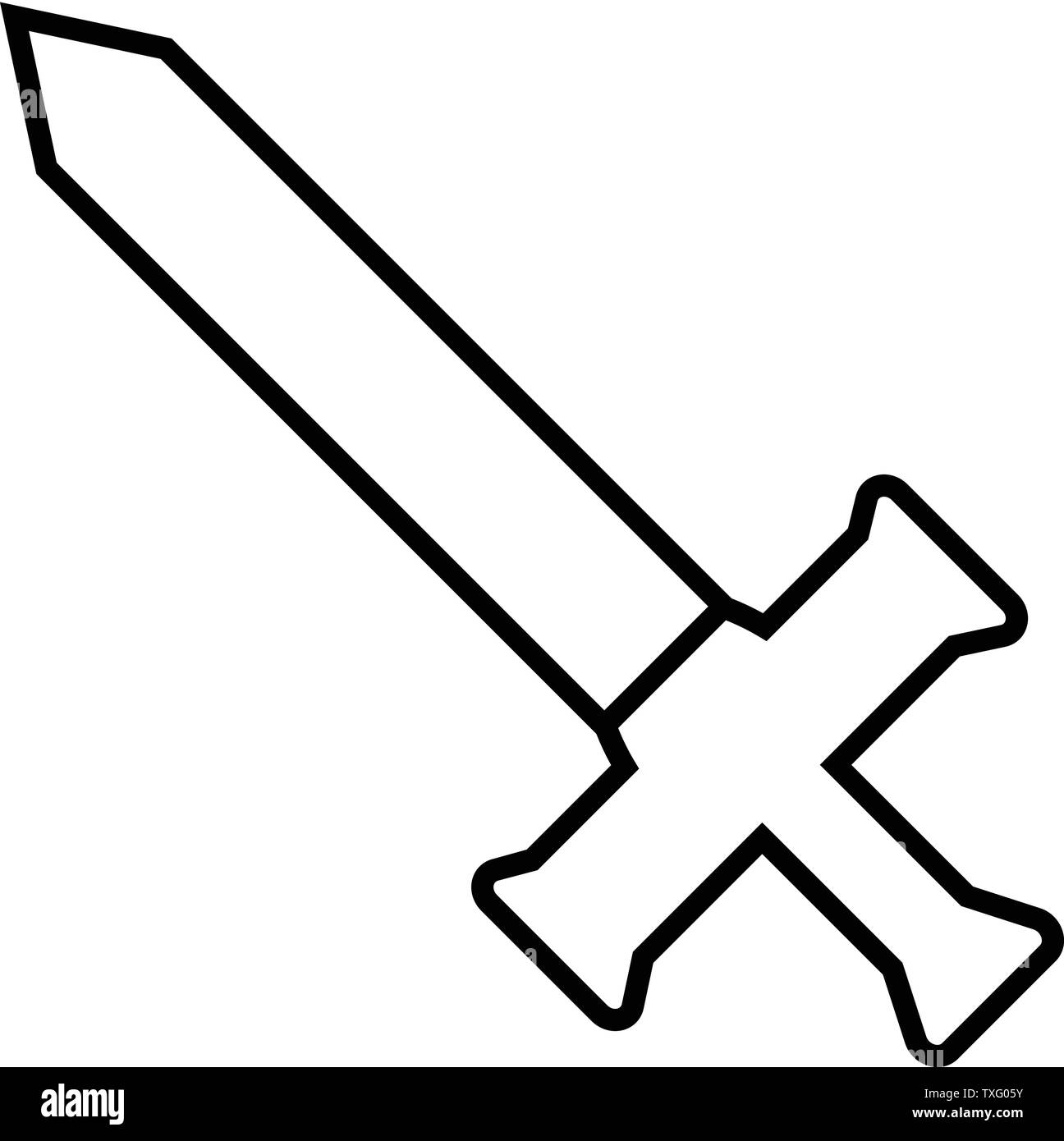 Icon Outline Sword isolated on white background. Weapon Icon. Vector ...