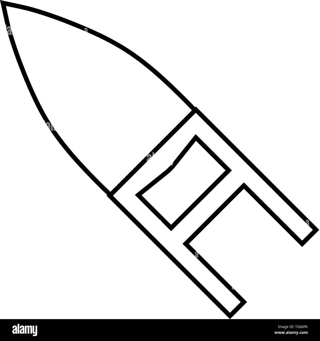 Icon outline silhouette of a katar isolated on white background. Weapon ...