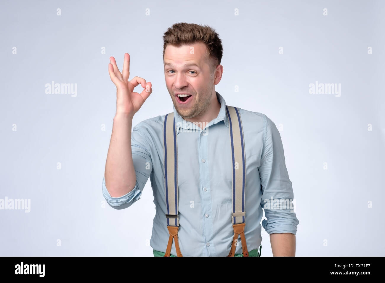 Adult man male gesturing hi-res stock photography and images - Alamy