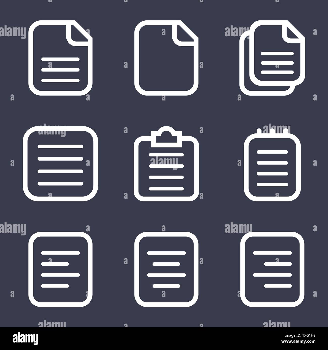 Set of Paper Icons, Document Icons. Vector Illustration. EPS 10 Stock ...
