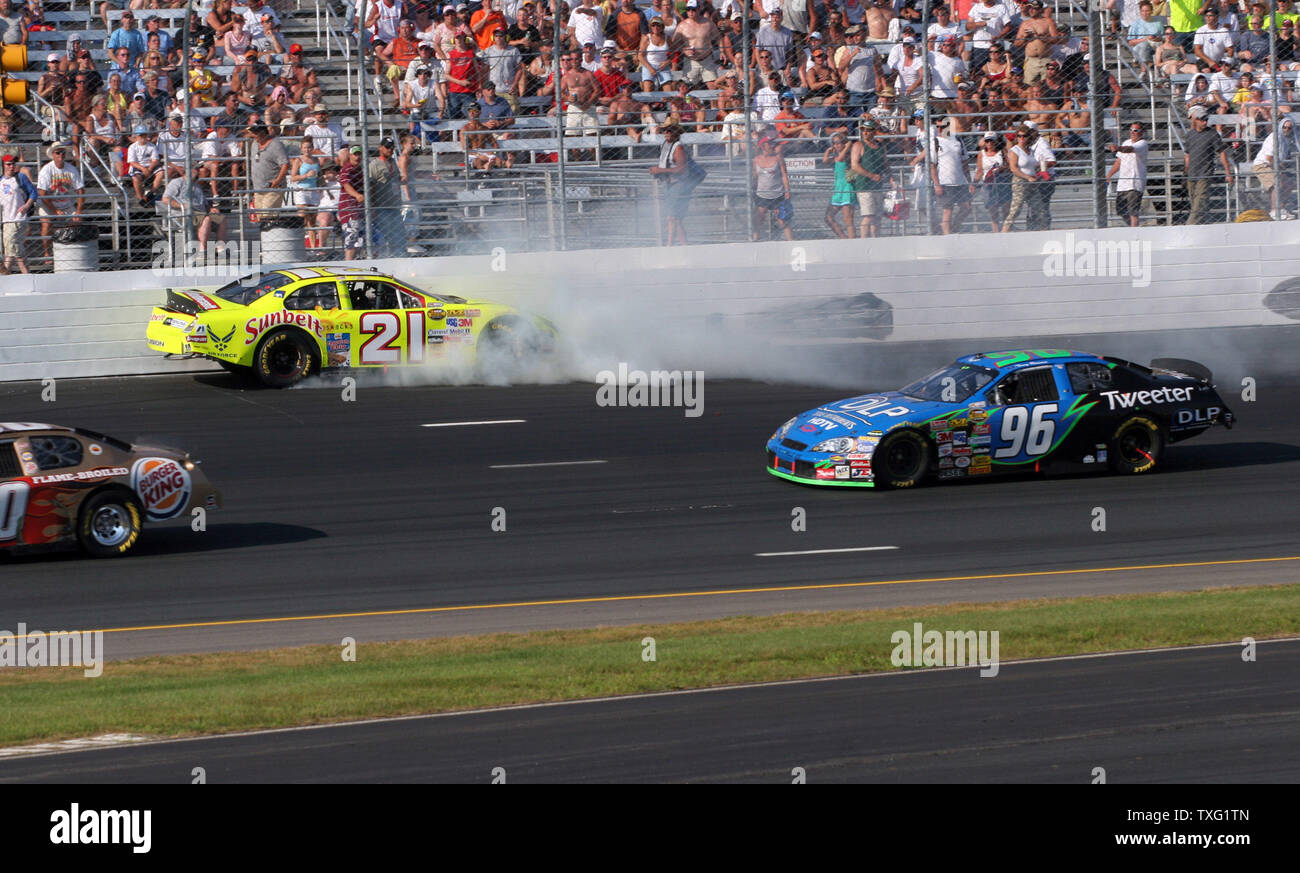 Ken Schrader spins out of control during the Lenox Industrial Tools 300 ...
