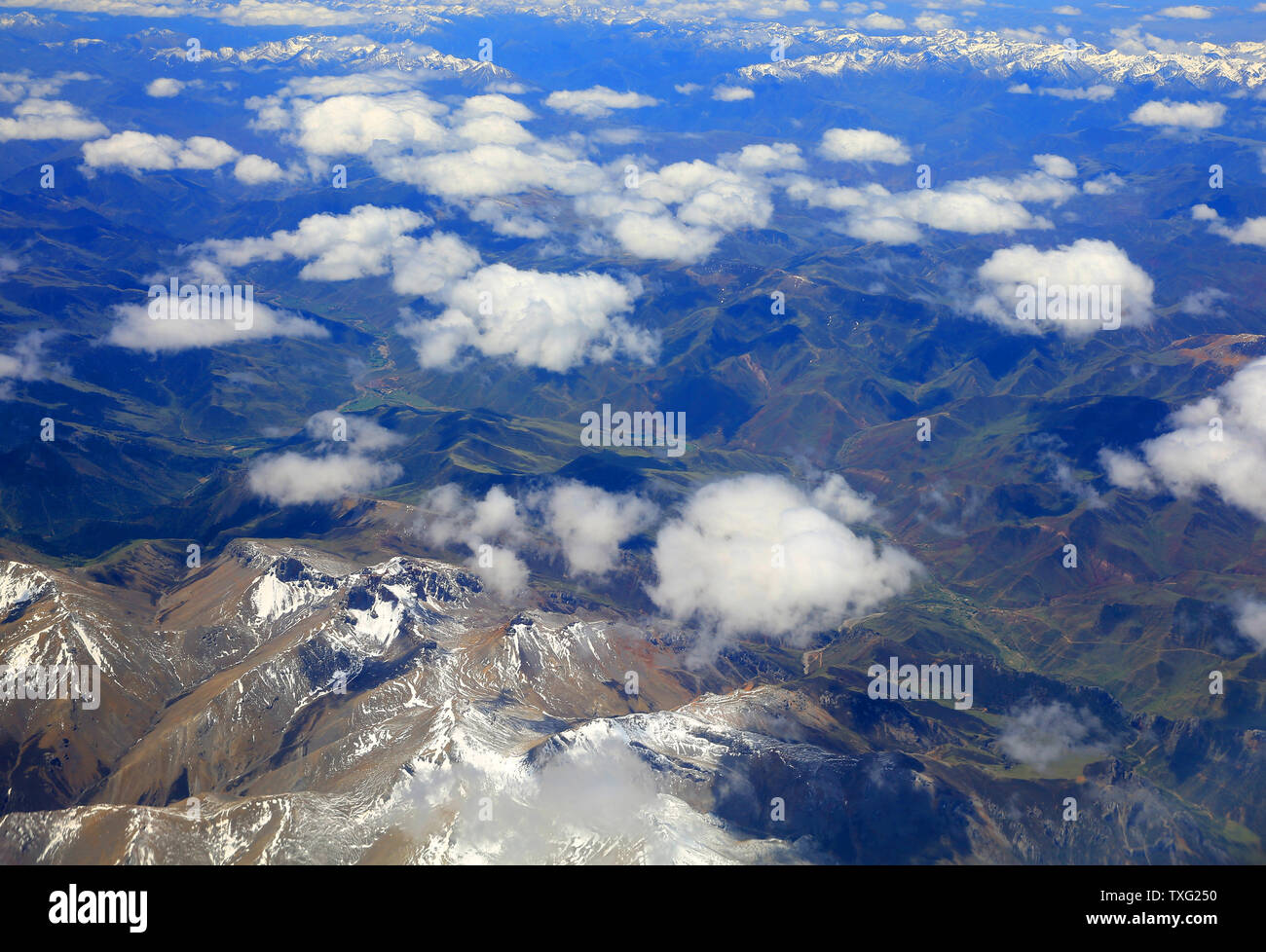 Aerial photography of the snowy plateau Stock Photo - Alamy