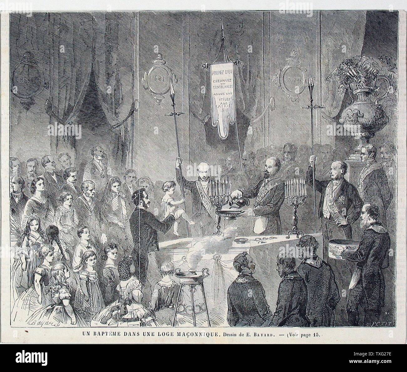 E. Bayard Masonic Baptism at La Persévérante Amitié Lodge in Paris 1867 ...