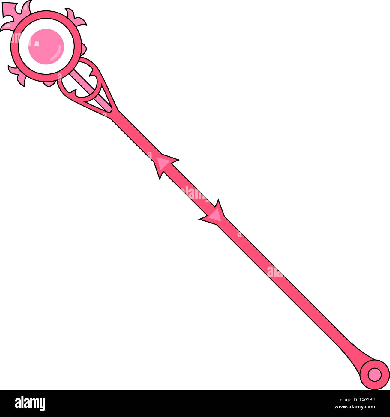 Magic Staff isolated on white background. Wizard Items. Vector ...