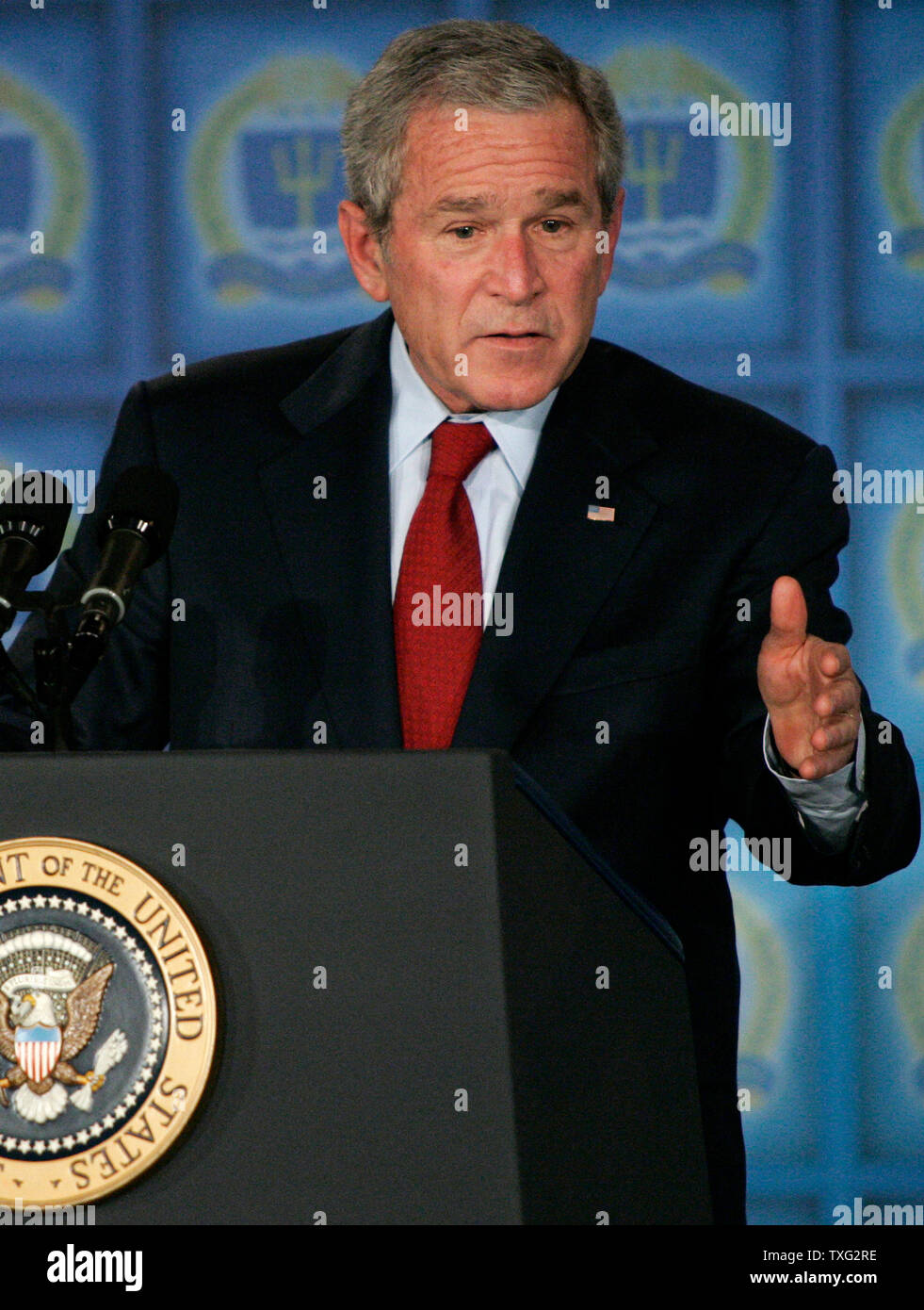 U.S. President George W. Bush discusses Iraq and the United States war ...
