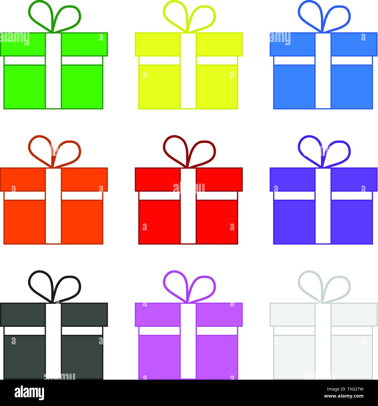 Set of Colored Gifts isolated on white background. Holidays Element ...