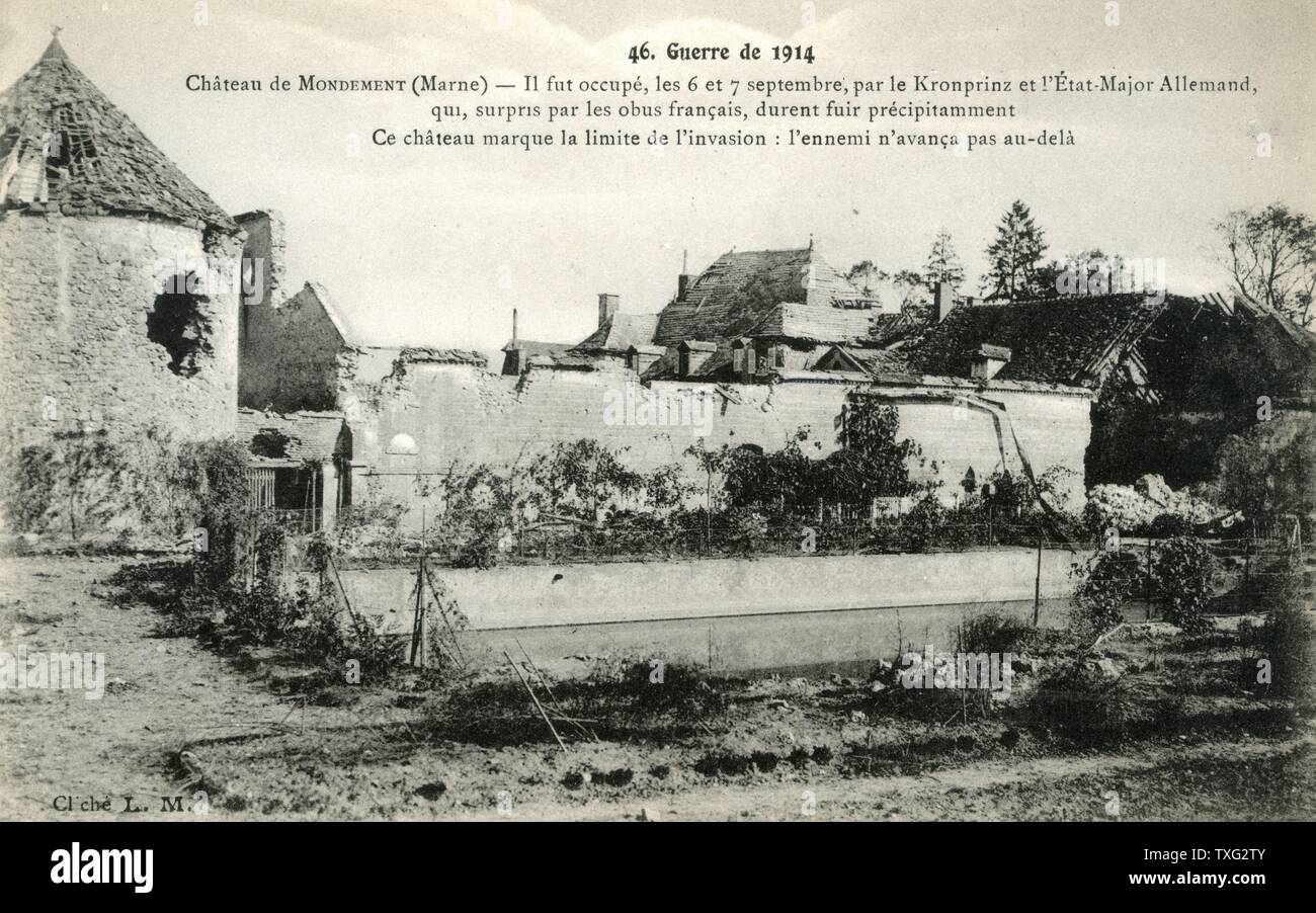 Postcard representing the ruins of the Château de Mondement in the ...