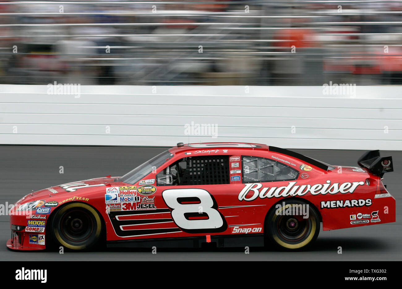 Dale Earnhardt Jr. driving in the #8 car for team Budwesier Chevrolet ...