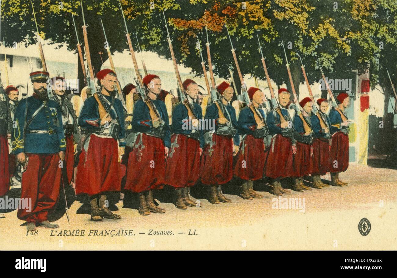 Postcard representing a regiment of Zouave from the French Army. 1915 ...