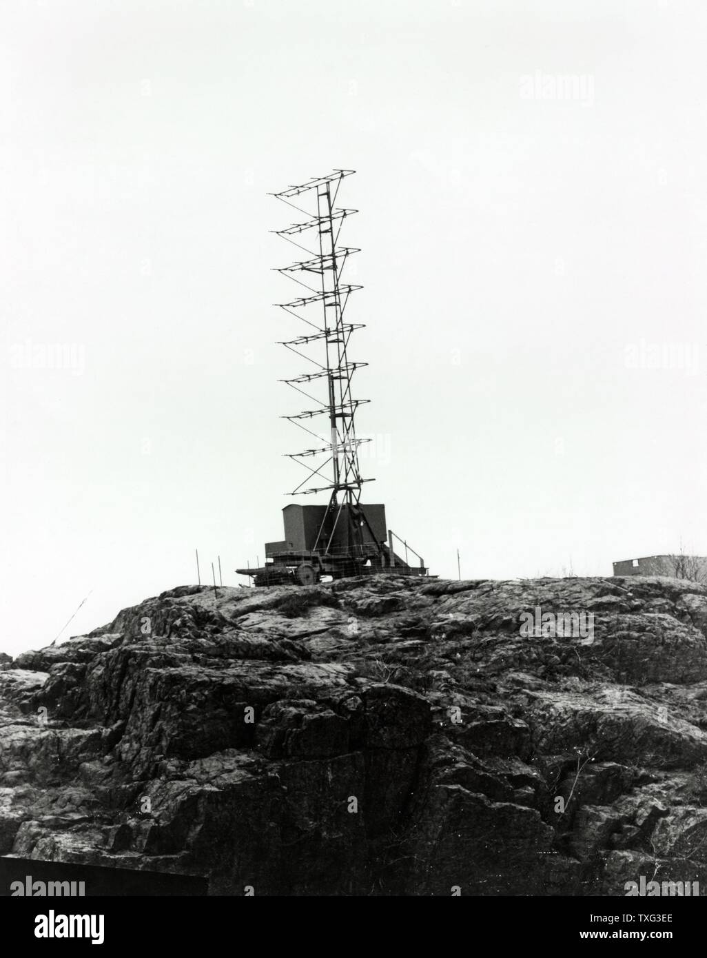 American SCR-270 Radar, one of the first early-warning radars and long-distance one. 1941 Stock ...