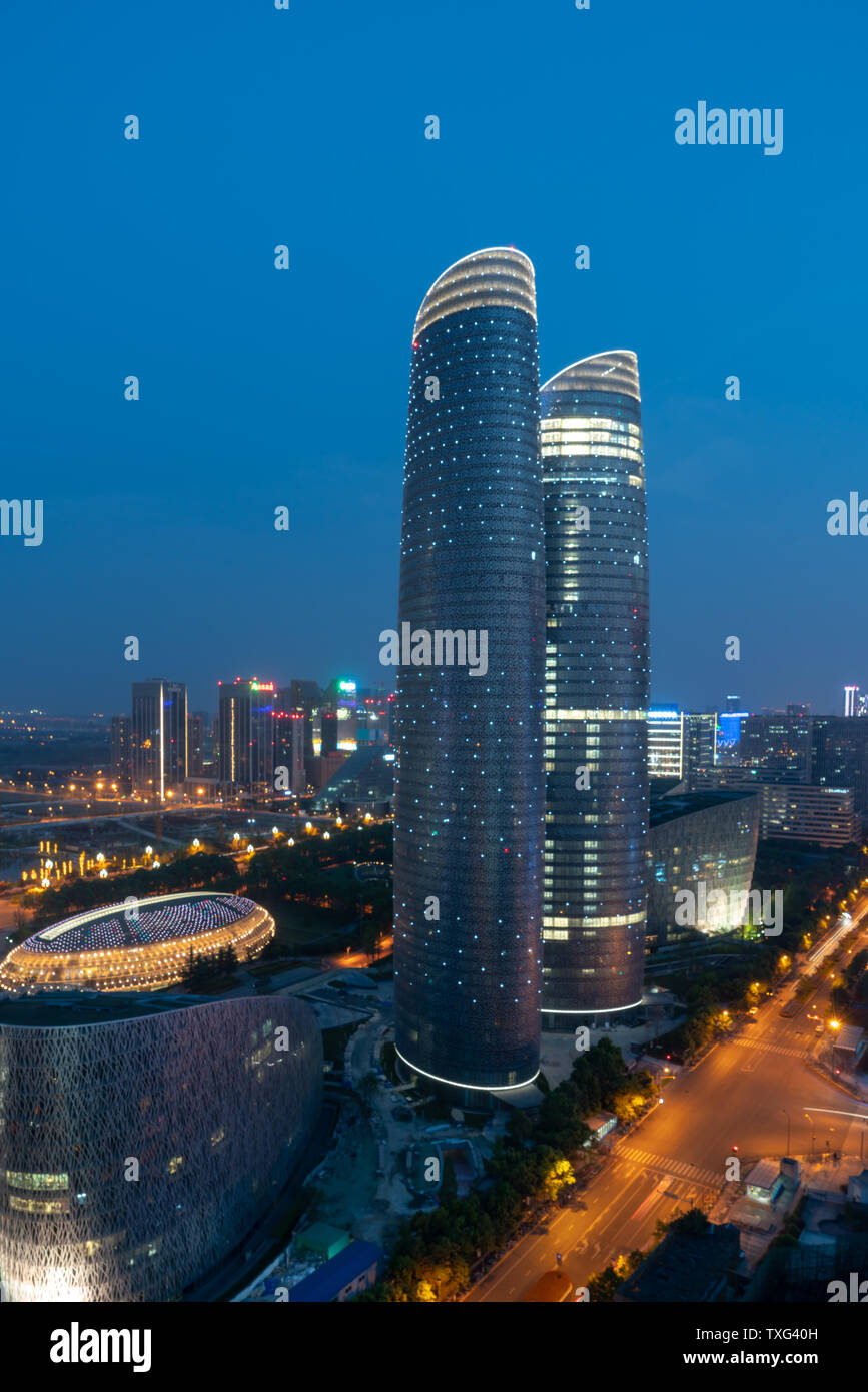 Chengdu City Twin Towers Stock Photo - Alamy