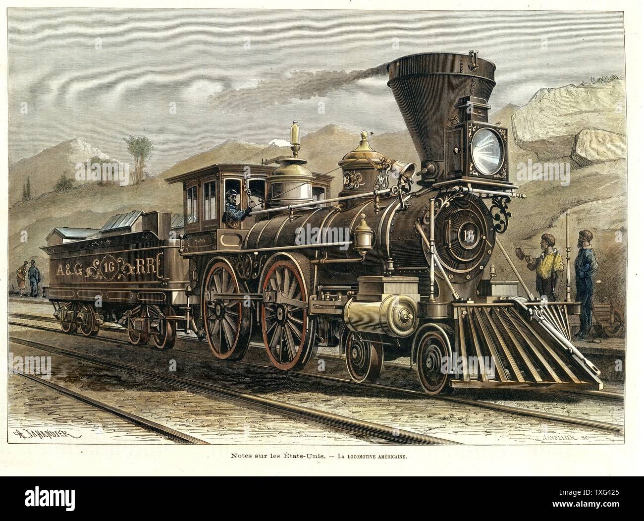 Drawing Of Steam Locomotive High Resolution Stock Photography and ...