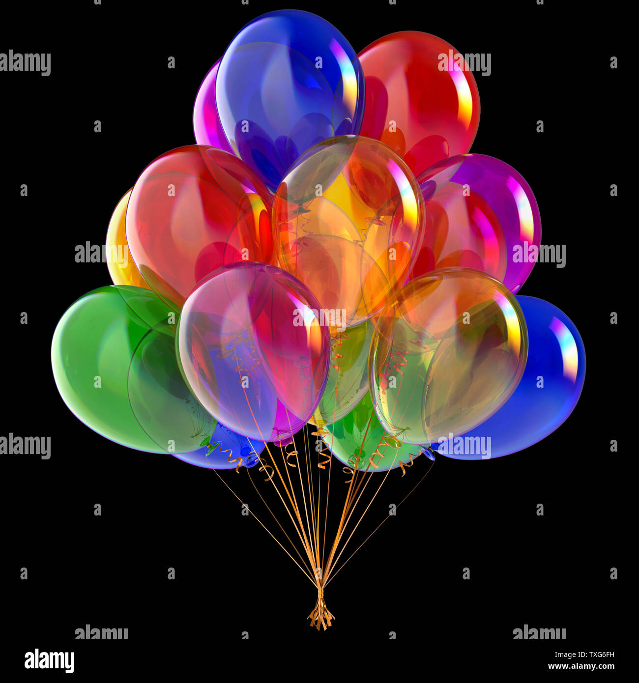 party helium balloons bunch colorful. birthday decoration multicolored ...