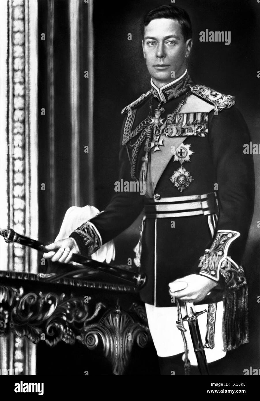 King George VI of England, formal photo portrait, circa 1940-1946 ...
