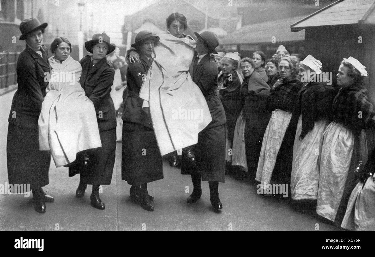 World War I, : British women fire fighters training Elderly female ...