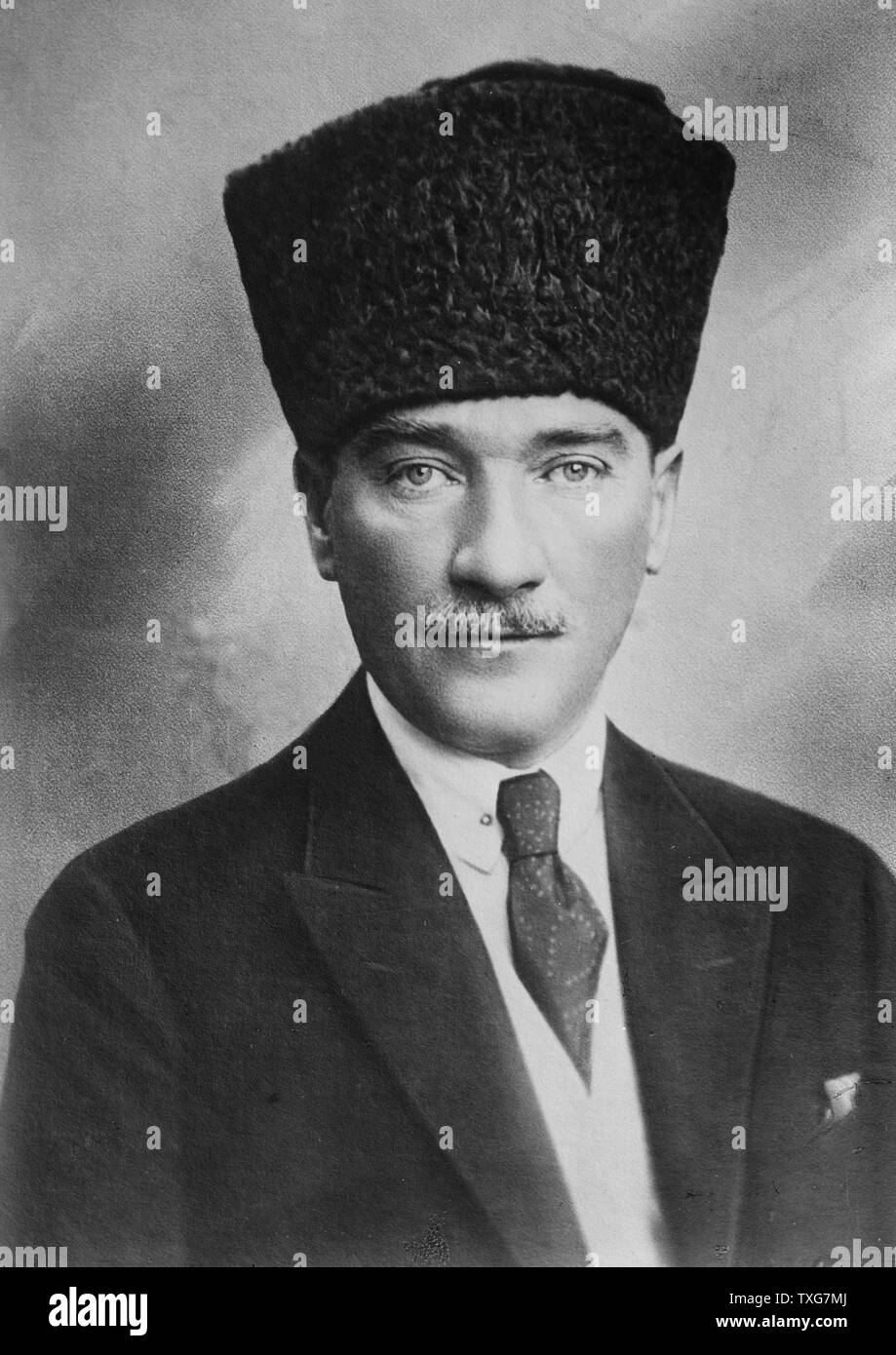The first president of the republic of turkey Black and White Stock ...