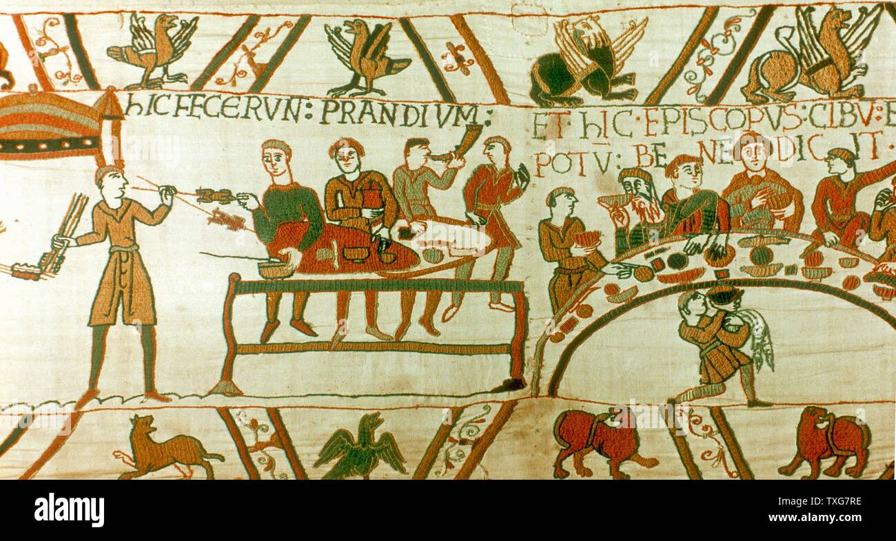 Bayeux Tapestry William of Normandy (William I of England) at an open ...