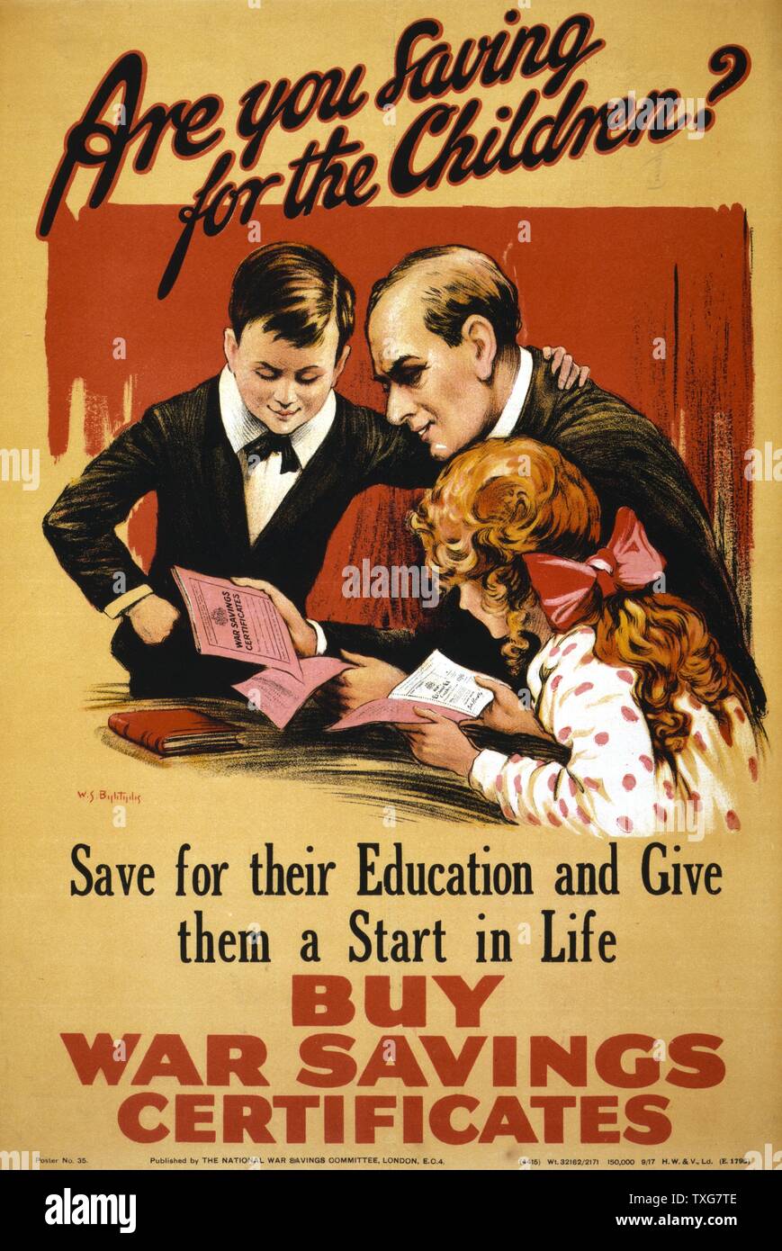 World War I poster for wartime savings Stock Photo - Alamy