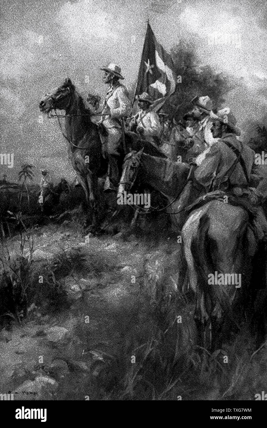 Spanish-American War 1898 : Cuban struggle for Independence Mounted ...