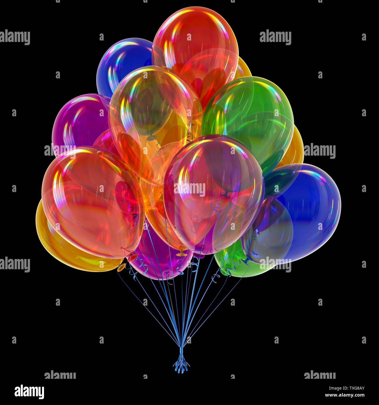 carnival balloons party bunch colorful. happy birthday decoration ...