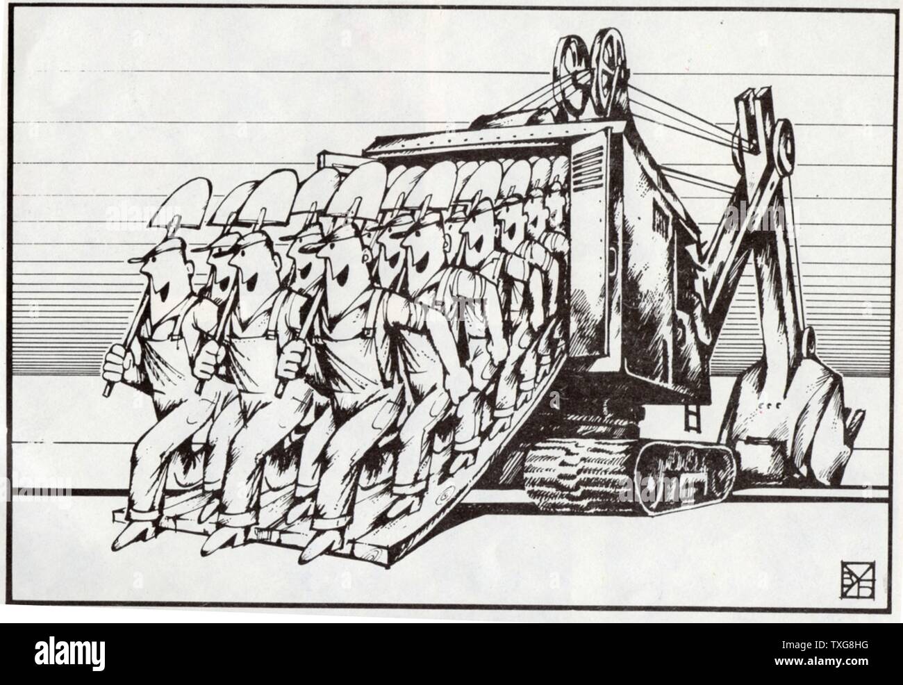 Soviet Russian cartoon satire on the state of industry under Leonid ...
